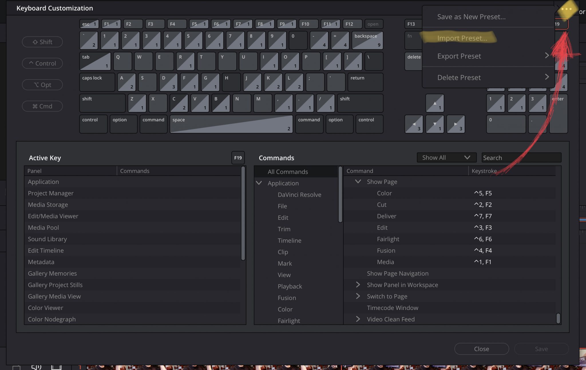 How to import/export DaVinci Resolve iPad Shortcut Presets