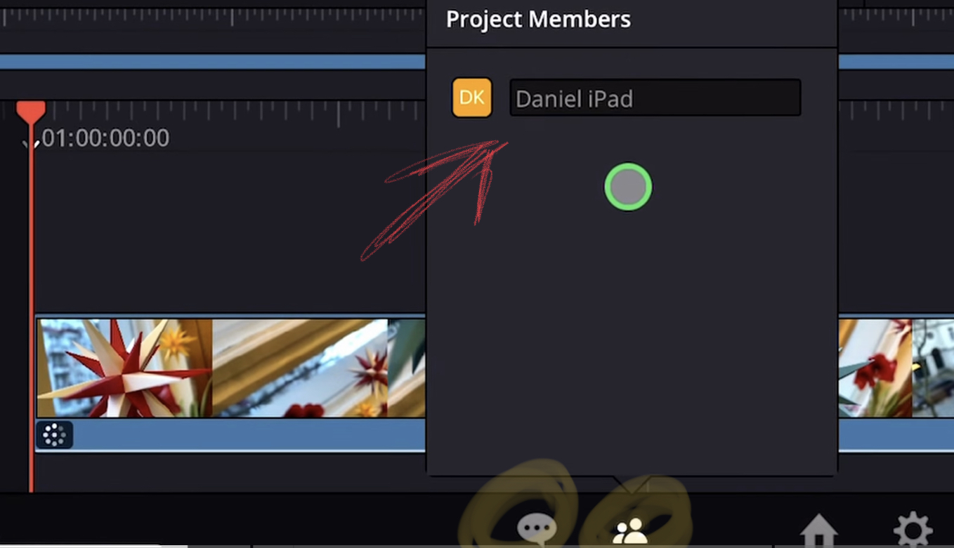 Multiple User Collaboration in DaVinci Resolve iPad