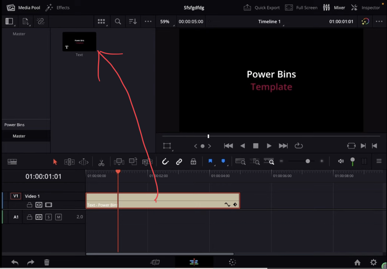 How To Use POWER BINS in DaVinci Resolve iPad