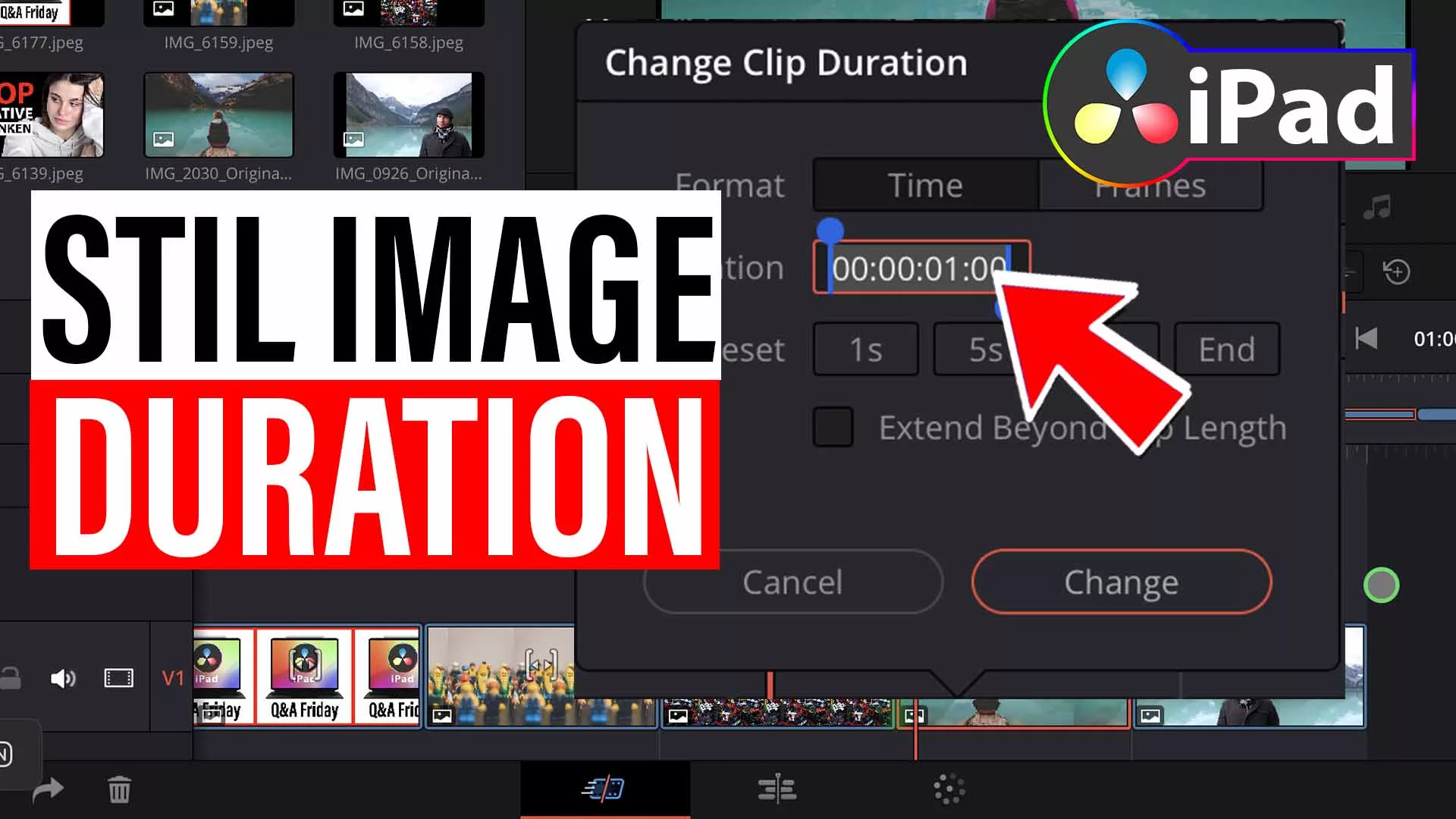 How To Change Duration of Multiple Images in DaVinci Resolve iPad